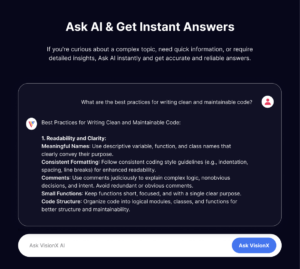 Ask AI Questions & Get Instant Answers - VisionX